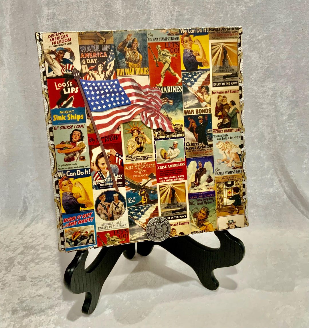 Patriotic Military Keepsake, WWII Poster Art, Upcycled Cigar Box - Etsy