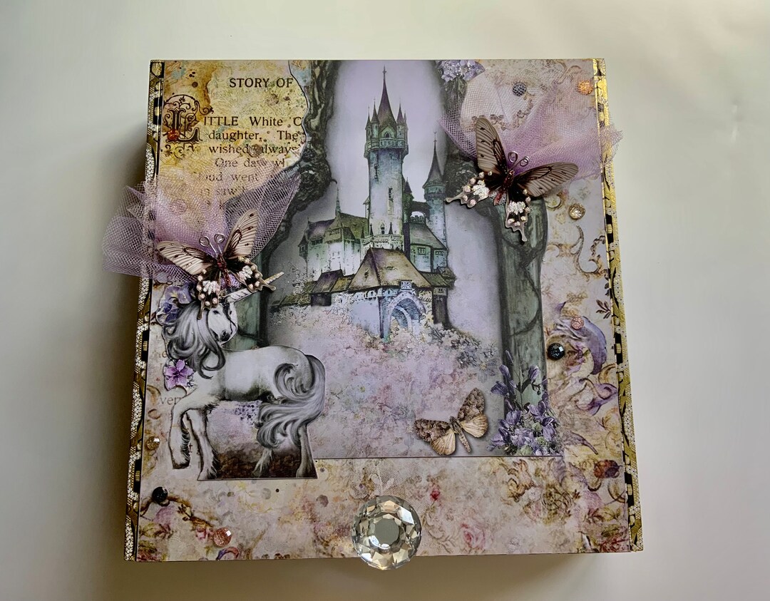 Large Butterfly Fairy and Unicorn Decorated Cigar Boxcastles and ...