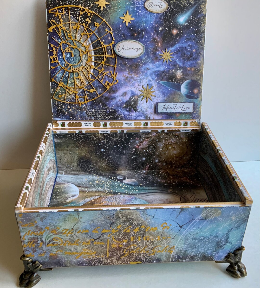Cosmos Decorated Wooden Cigar Boxstars and Night Sky Boxrepurposed ...