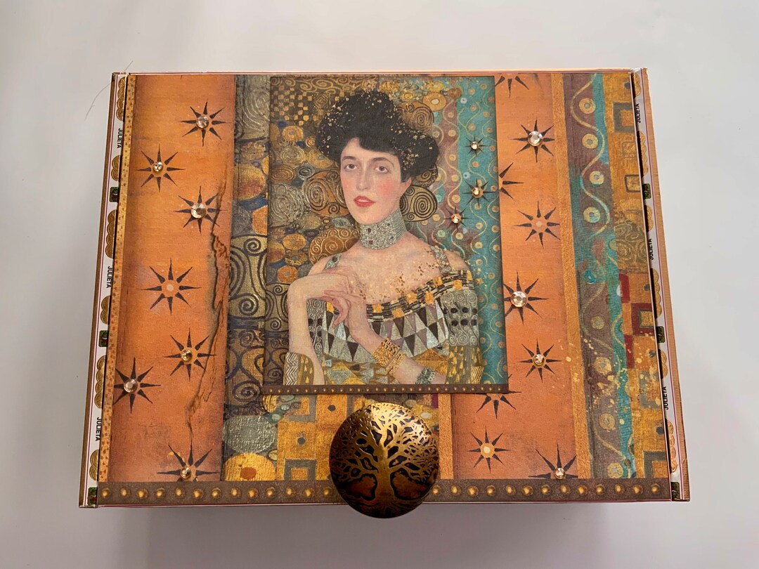 Klimt Decorated Cigar Box, Jewelry Box, Decorative Klimt Keepsake Box ...