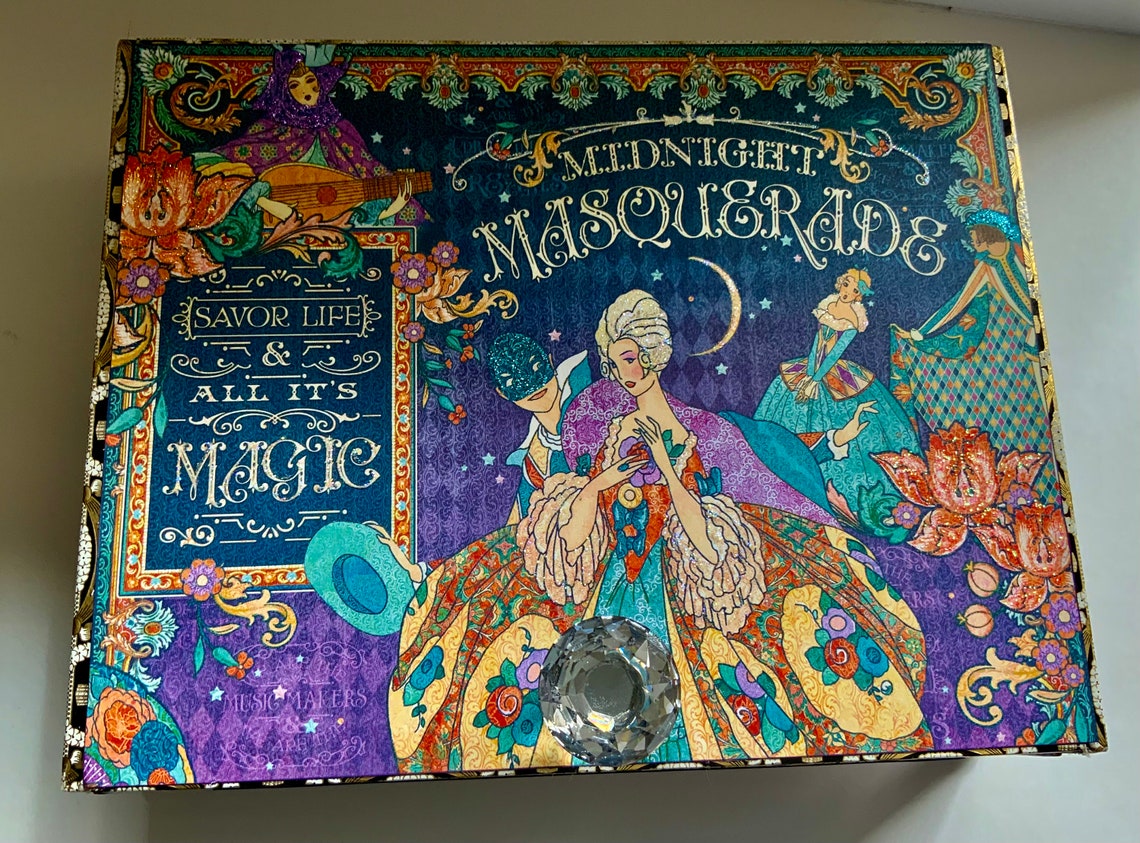 Midnight Masquerade Theme Decorated Cigar Boxbirthday Gift - Etsy