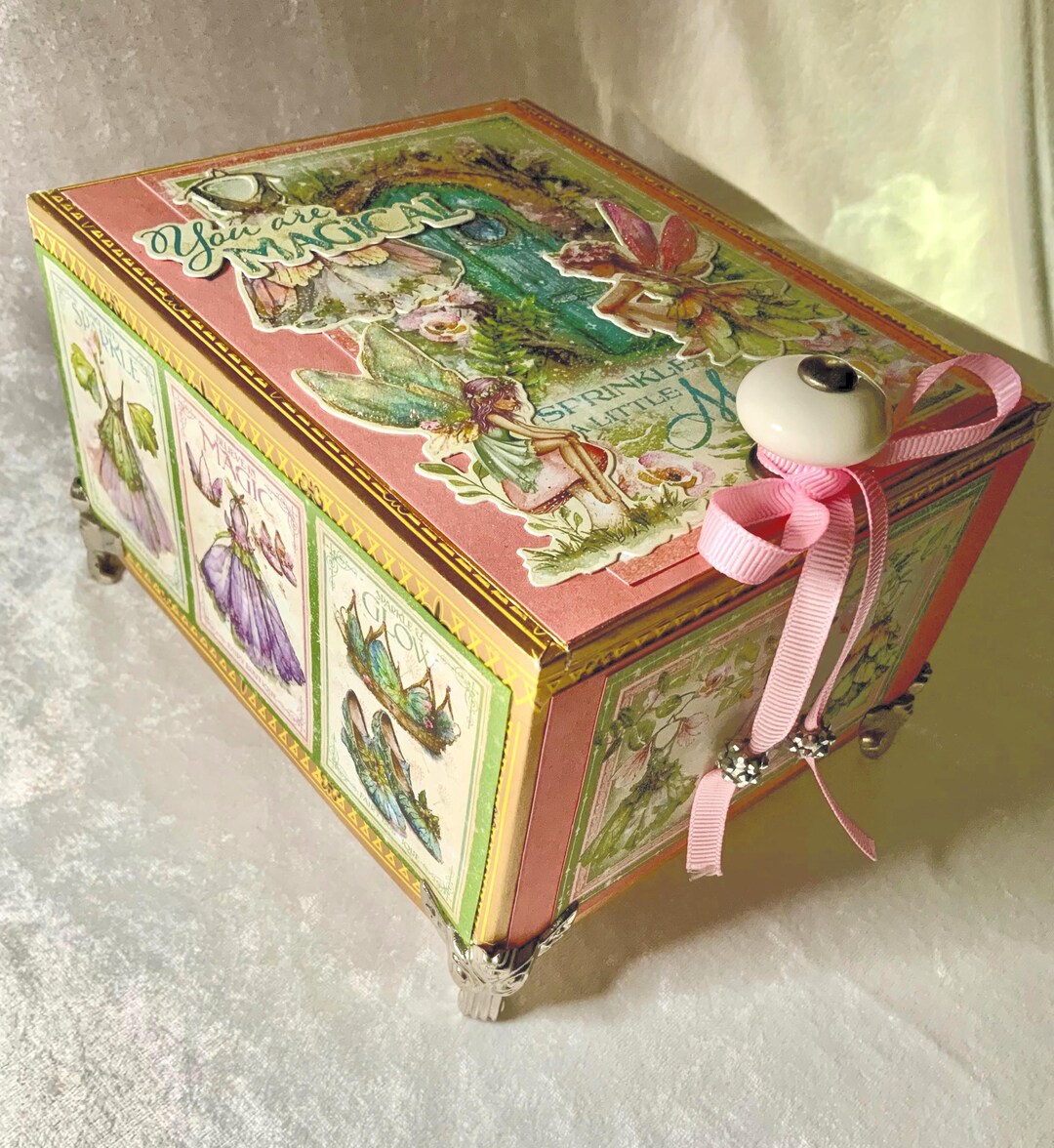 Fairy Cottage Keepsake Box – Handmade Decorated Cigar Box With Magical ...