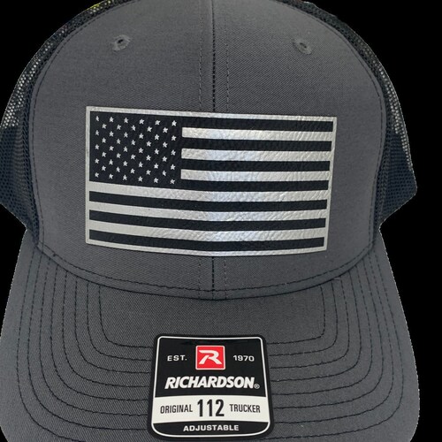 American Flag Leather Patch Hat - Etsy