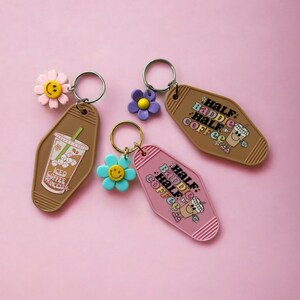 Half Baddie Half Coffee Keychain Coffee Motel Style Keychain Iced ...