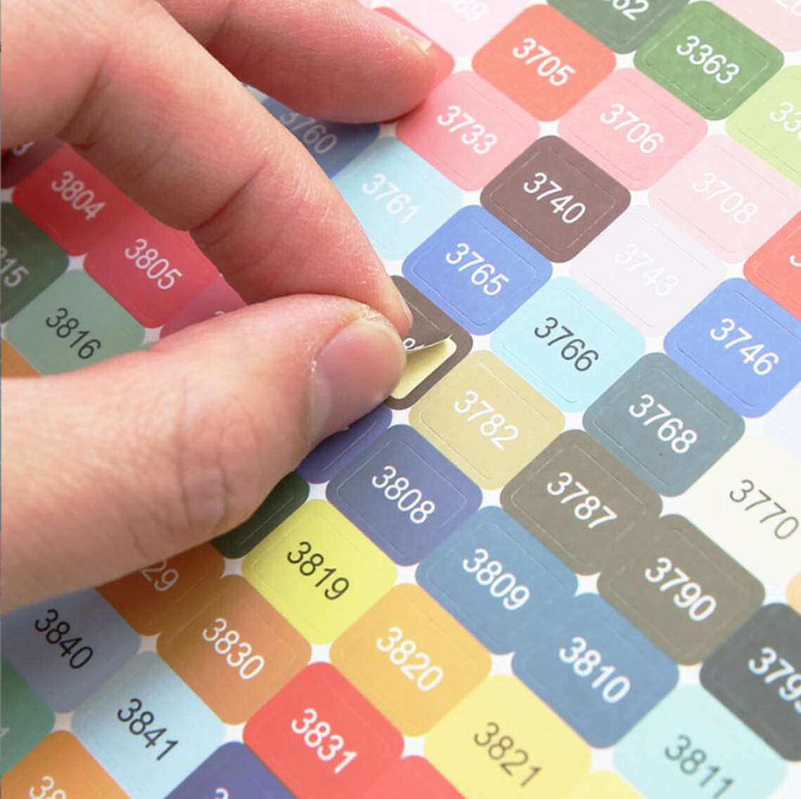 Tiny Square Multicolor DMC Diamond Painting Labels, Color DMC Stickers ...