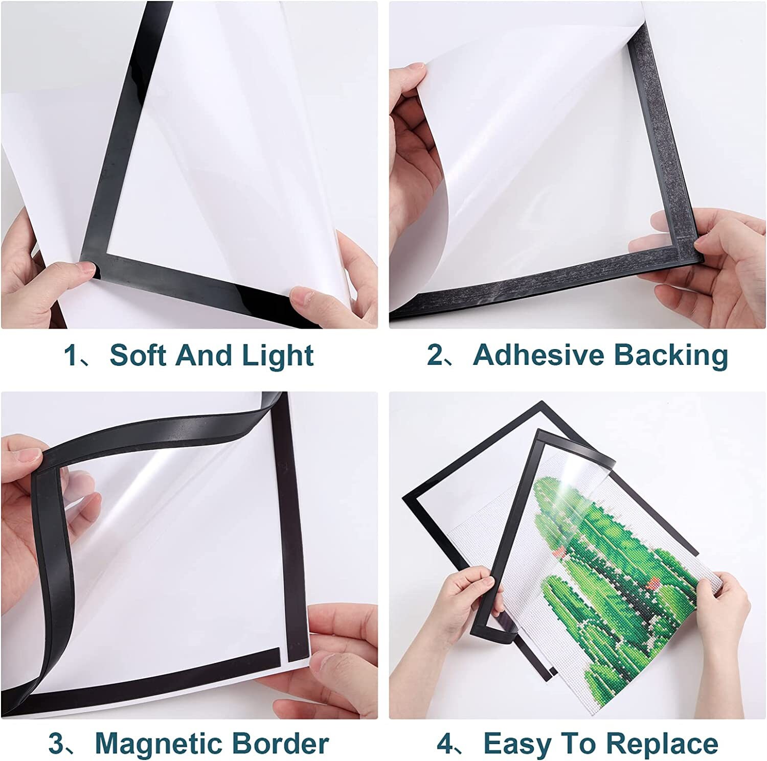 11.8*15.7 Inches Self-adhesive Magnetic Picture Frame for Diamond ...