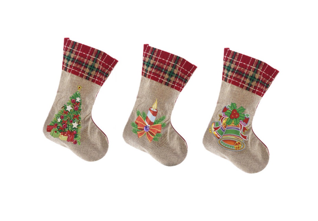 Merry Chirstmas DIY Diamond Painting Stockings Kits Hanging Stocking ...