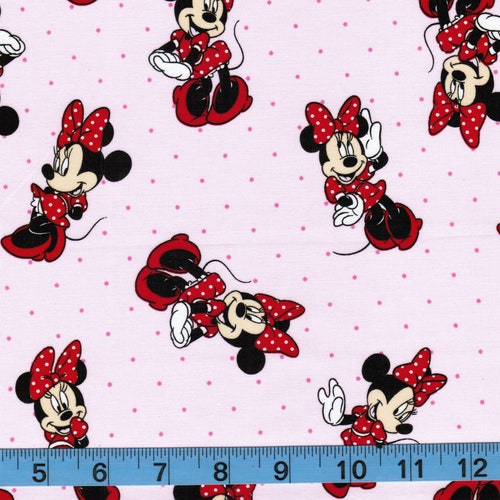 Minnie Mouse Cotton Fabric - Etsy