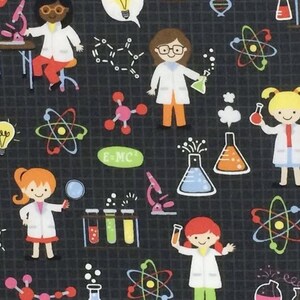 Mallory Jane Science Girl, 100% Cotton Fabric by the Yard, Quilting ...