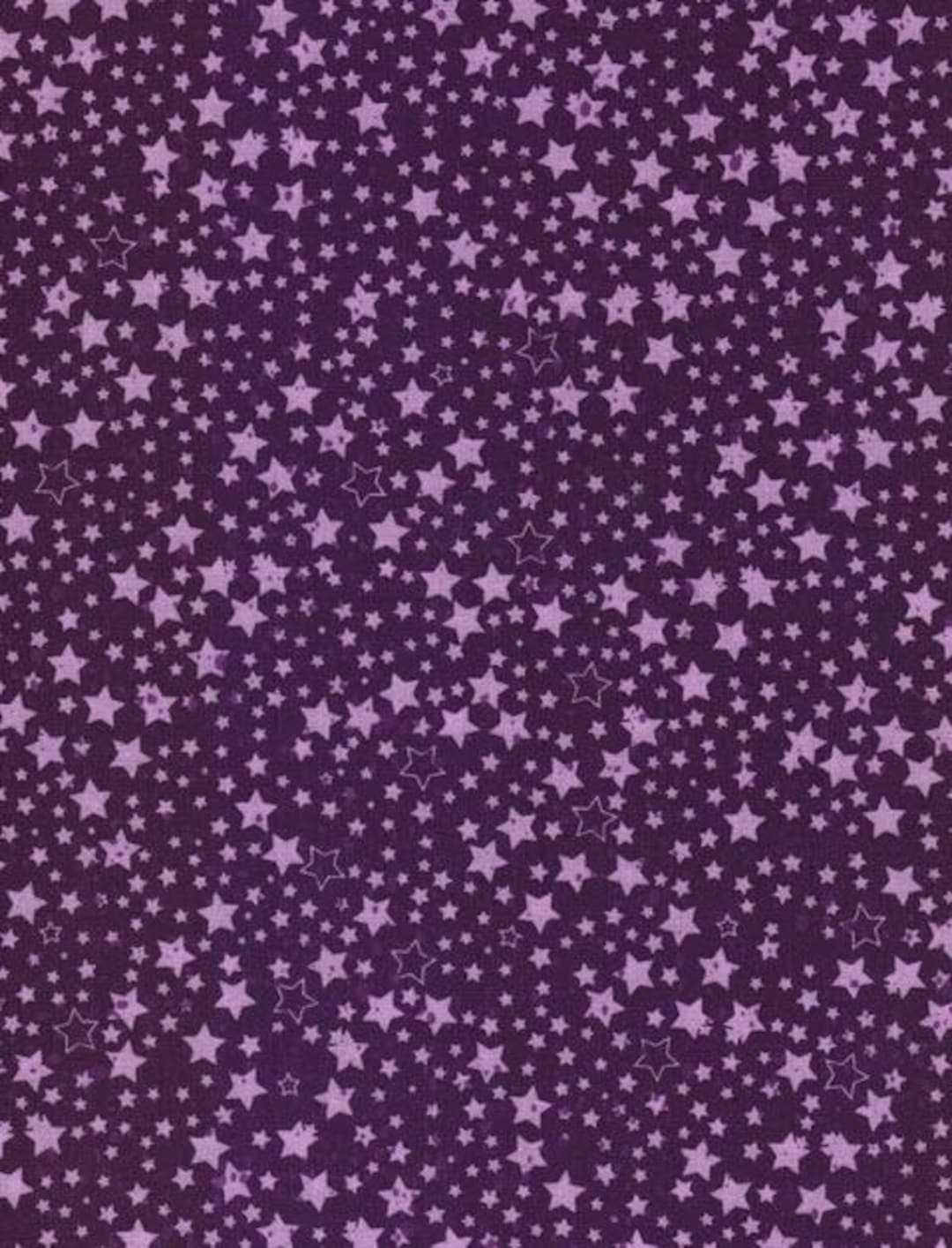 Purple Stars, 100% Cotton Fabric by the Yard, Quilt Fabric, Apparel ...