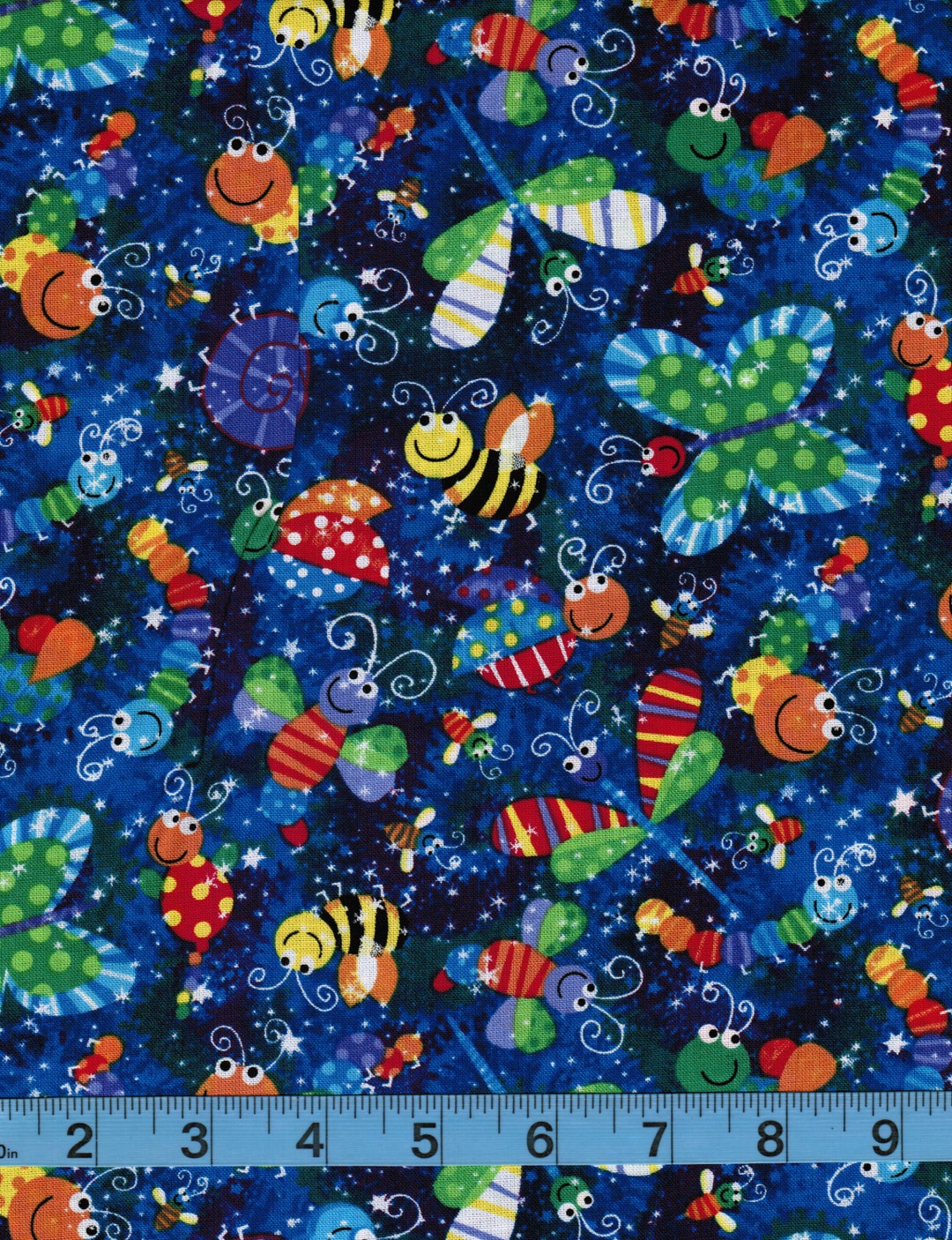 10" Remnant Patterned Insects, 100% Cotton Fabric, Quilting, Apparel ...