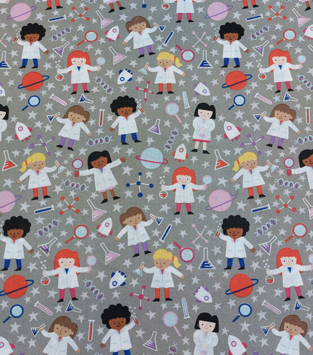 Girls in the Lab, 100% Cotton Fabric by the Yard, Quilting, Apparel ...