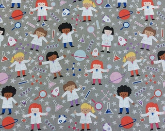 Mallory Jane Science Girl, 100% Cotton Fabric by the Yard, Quilting ...