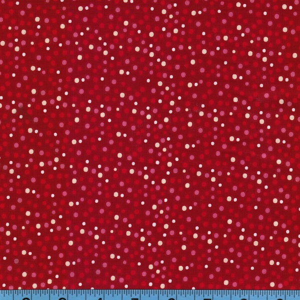 Red and Pink Polka Dot Fabric - Etsy