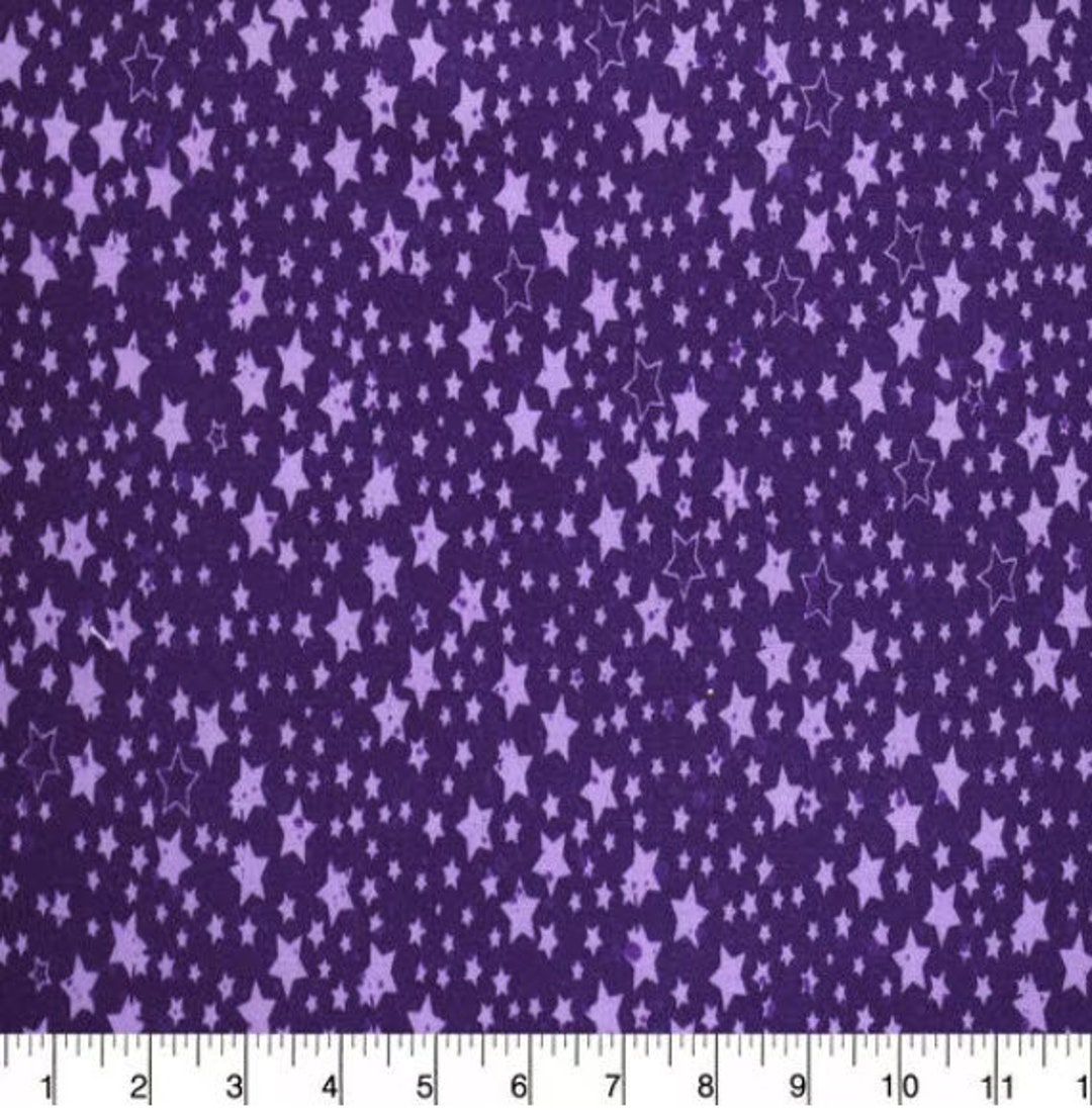 Purple Stars, 100% Cotton Fabric by the Yard, Quilt Fabric, Apparel ...