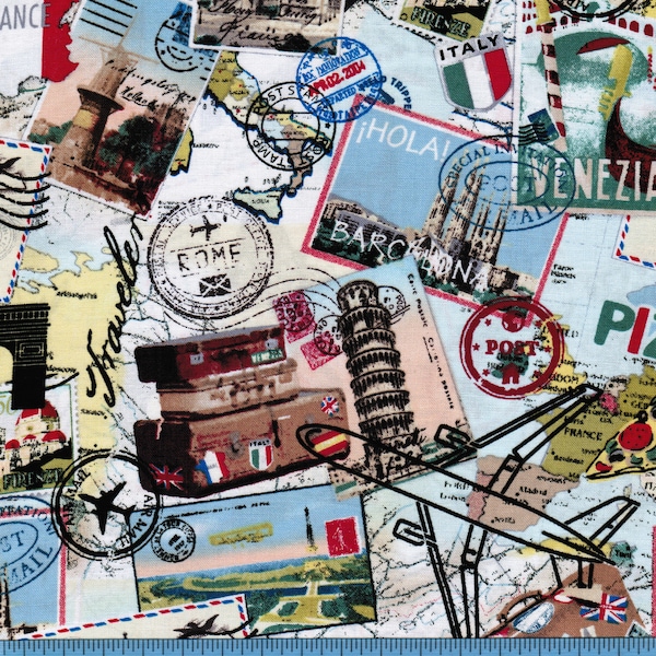 Travel Themed Fabric - Etsy