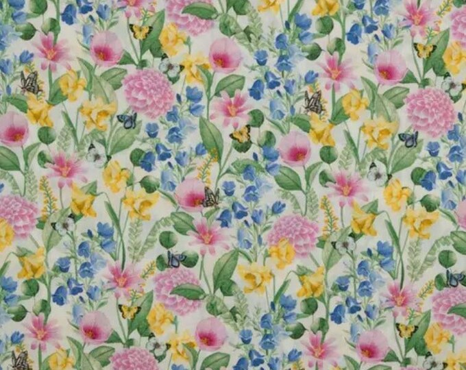 Spring Floral, 100% Cotton Fabric, Quilt Fabric, Apparel Fabric, Home ...