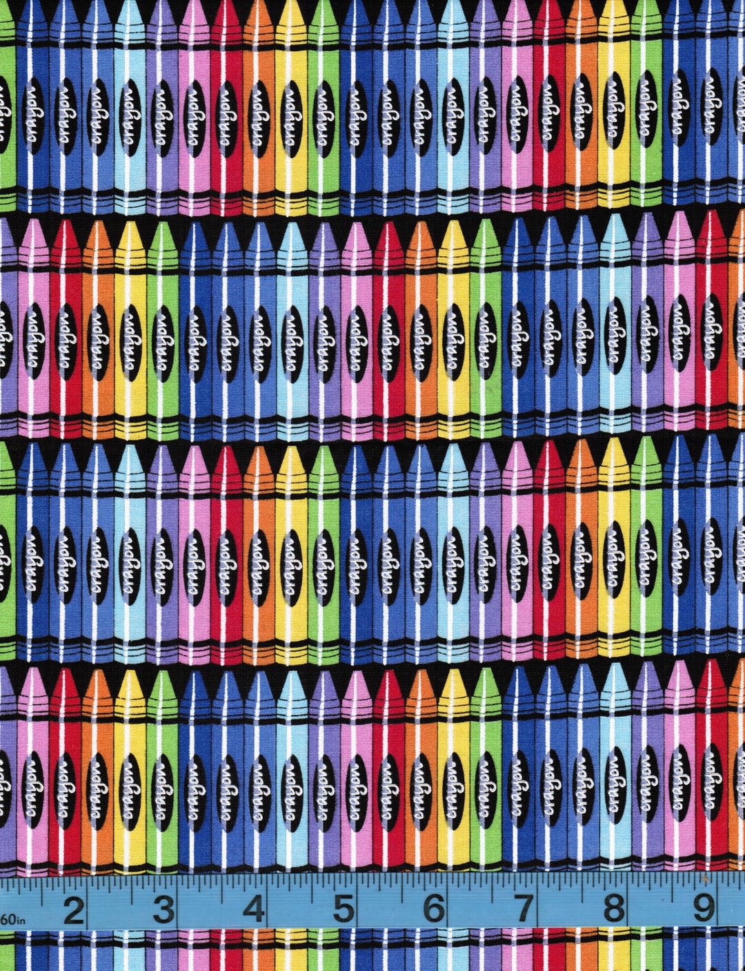 Rainbow Crayons, 100% Cotton Fabric, Quilt Fabric, Apparel Fabric, Home ...