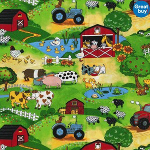 Green Farm Pastures, Fabric Traditions, 100% Cotton Fabric by the Yard ...