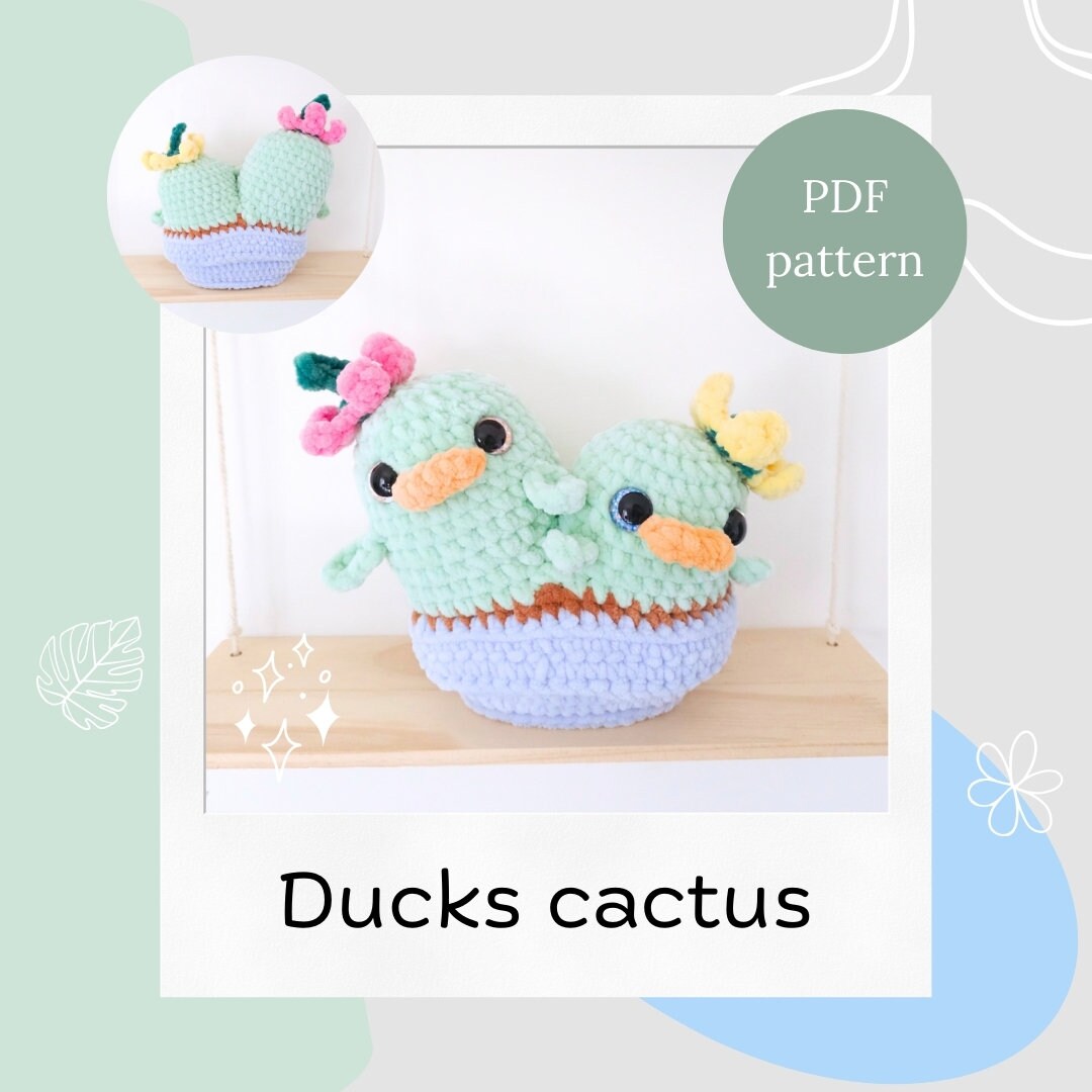 Crochet Pattern Ducks Cactus Low Sew Amigurumi Hugurumitoys - Etsy