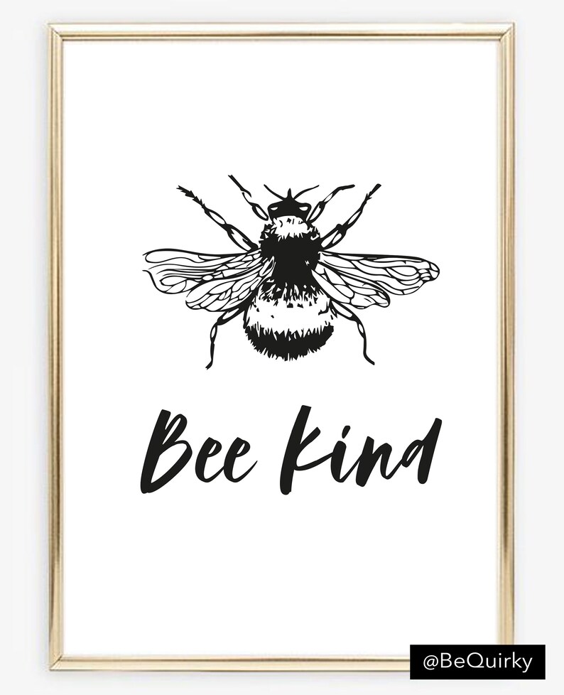 Bee Kind Print / Unframed A4/A5 / Digital Print - Etsy UK