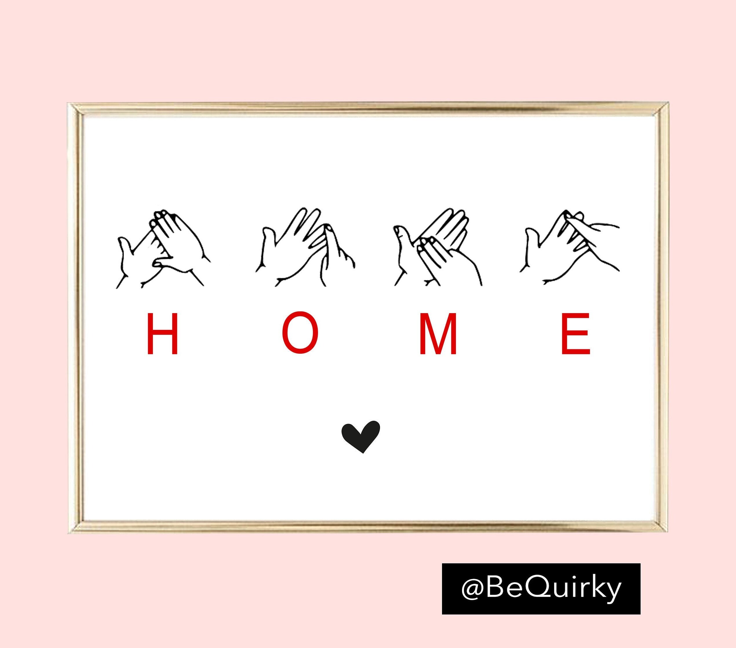 LOVE / HOME Sign Language Illustration / A4/A5 Print - Etsy 日本