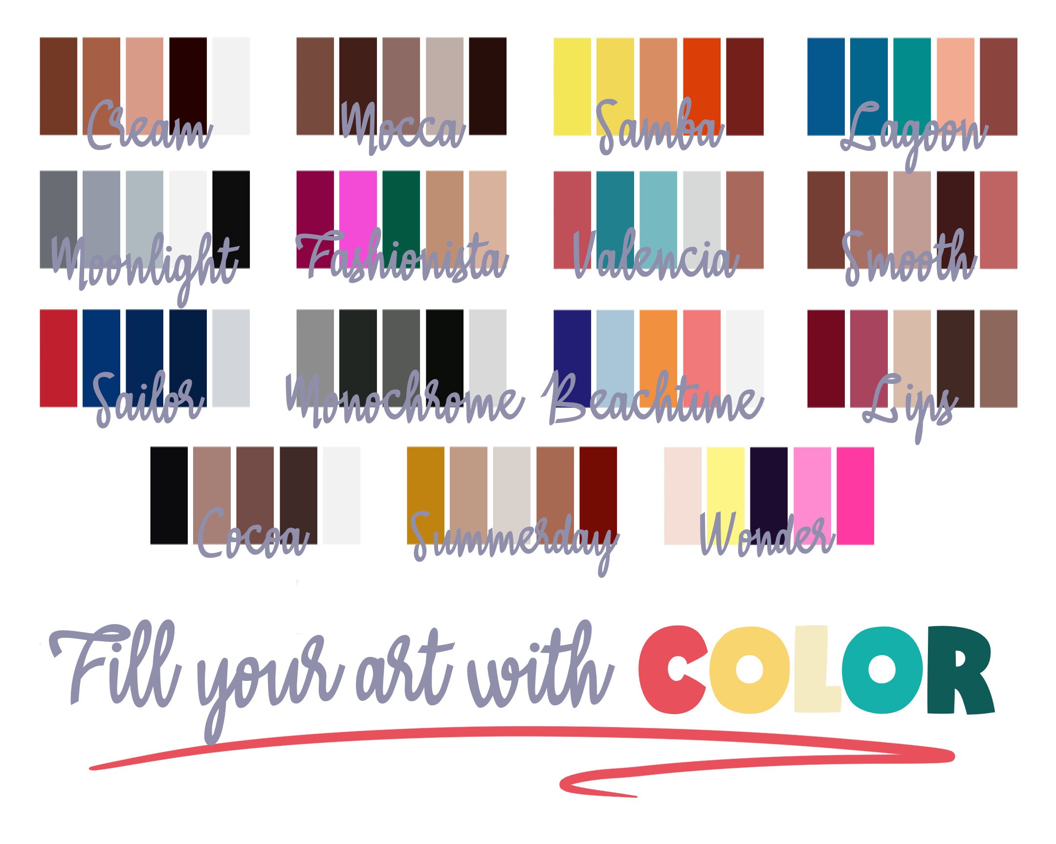 Procreate Color Palette | Procreate Stamps, Procreate Brushes ...