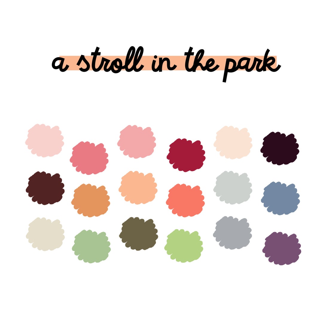 A Stroll in the Park // Color Palette for Procreate 5 iPad // Instant ...