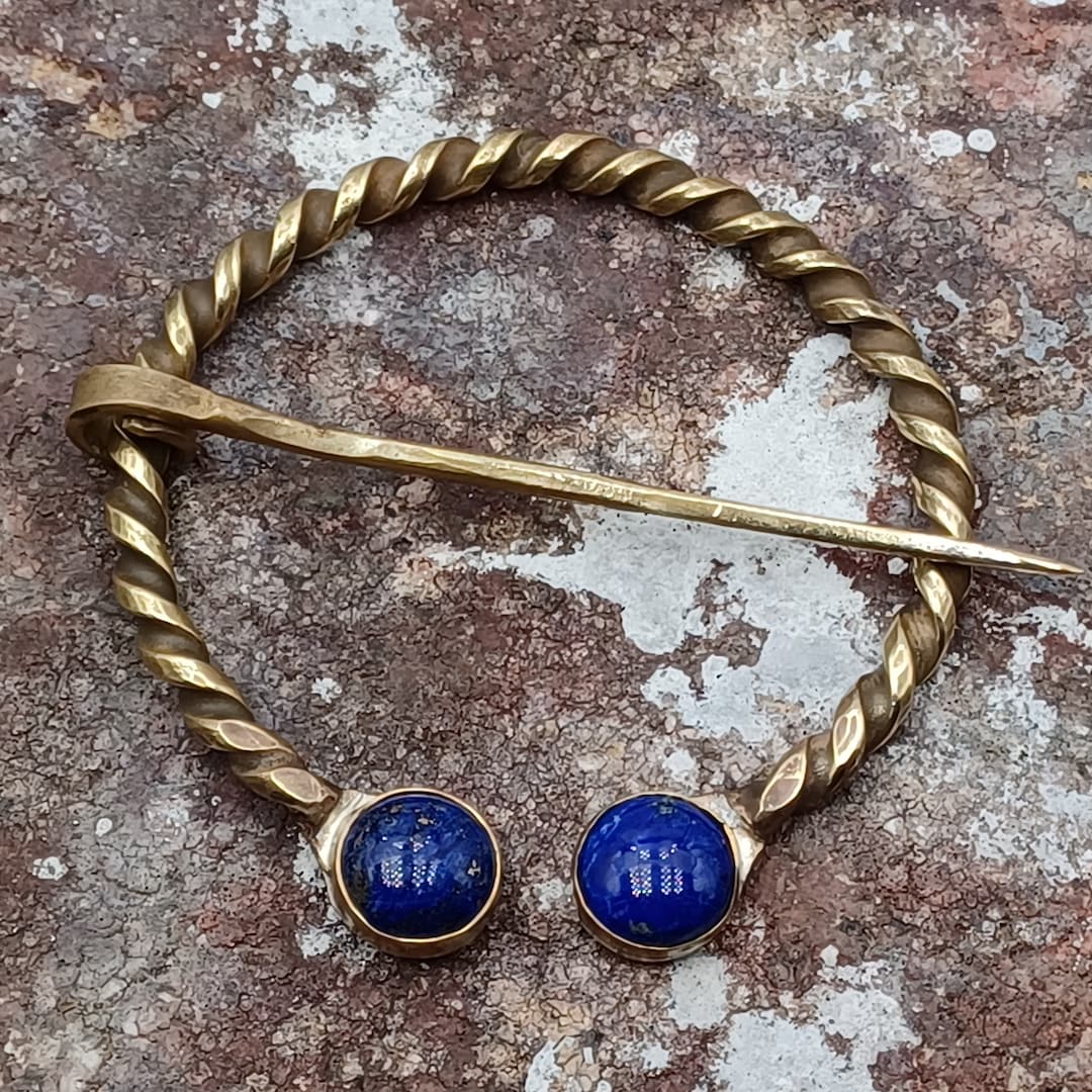 Fibule viking omega lapis lazuli 68mm - Etsy France