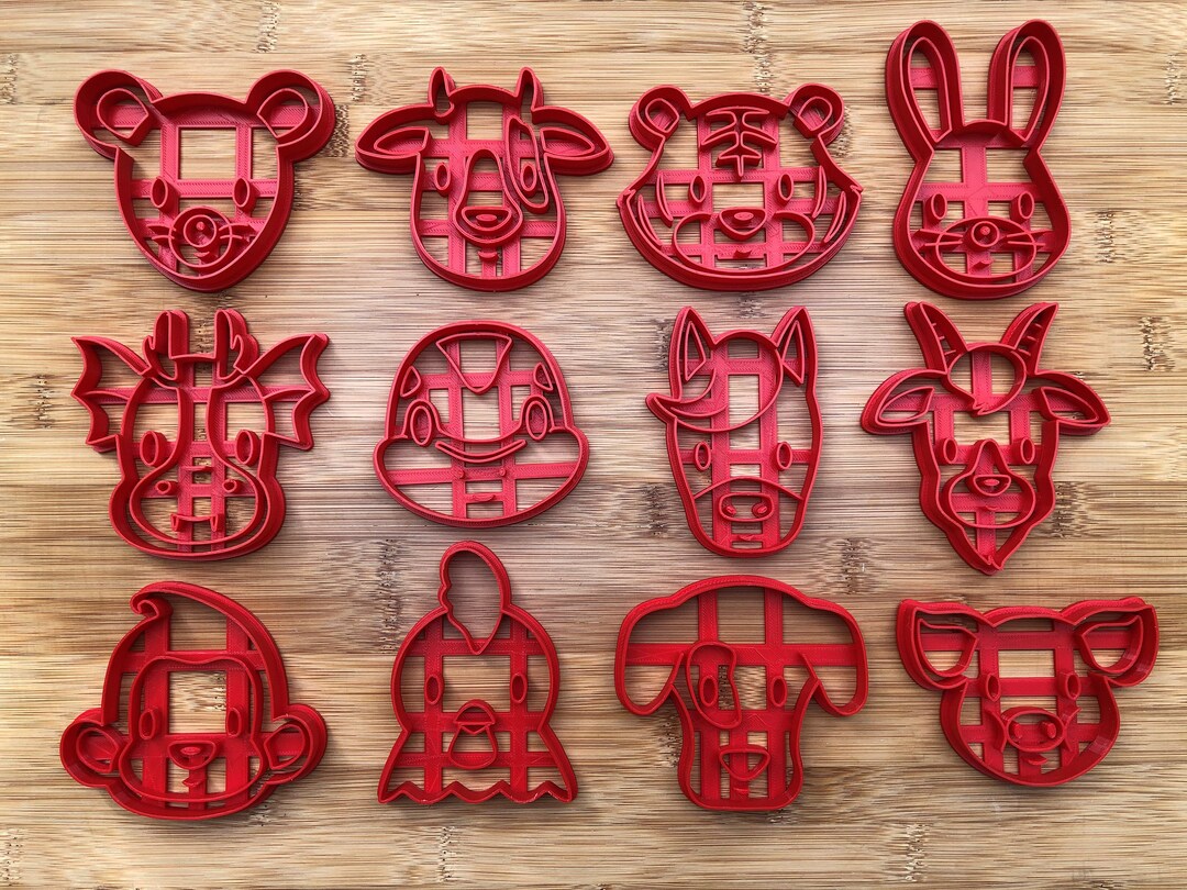 Chinese Zodiac Themed Animals Cookie Cutters. 2024 Year of the Dragon ...