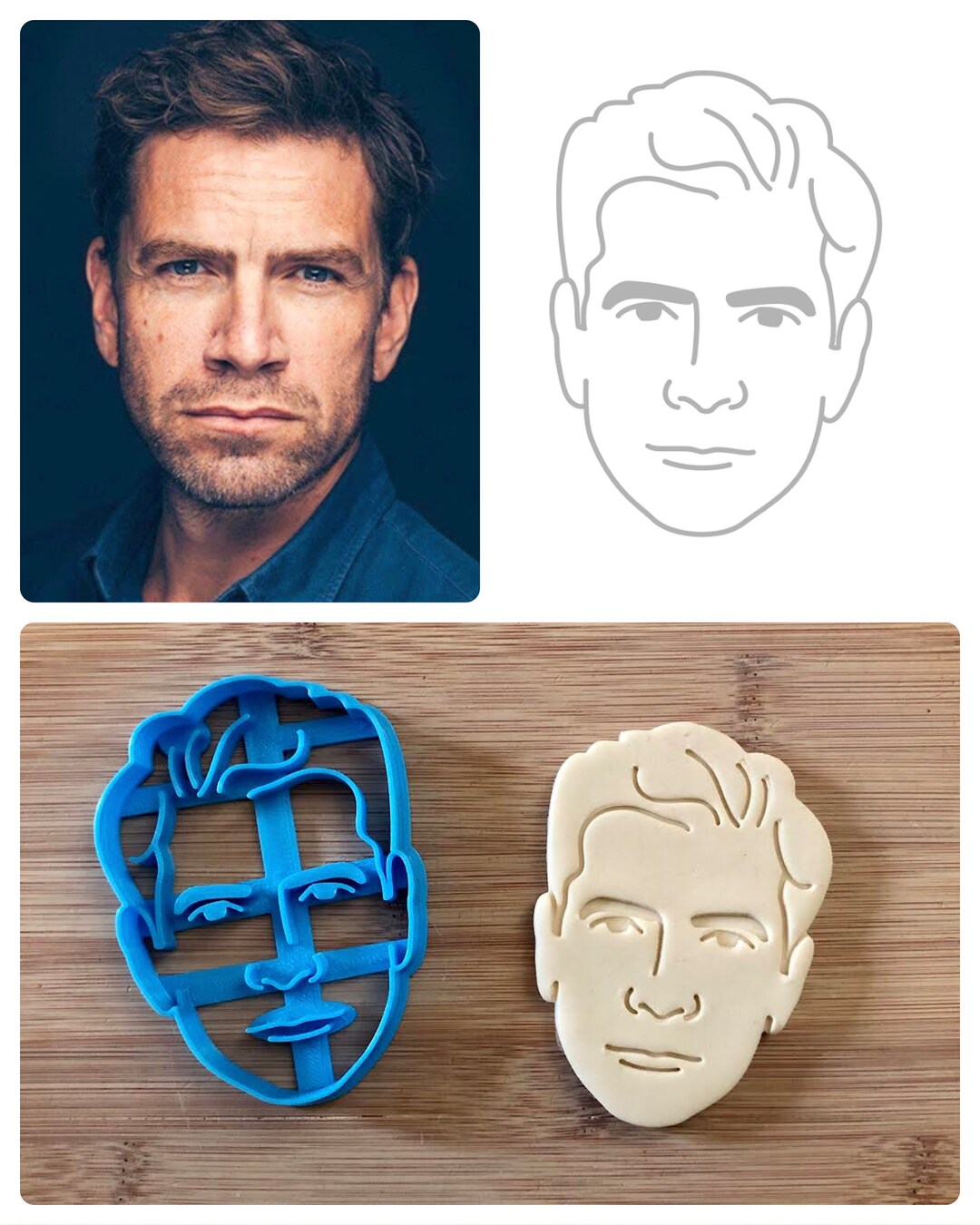 Custom Portrait Cookie Cutter. Personalized Face Cookie Cutter ...