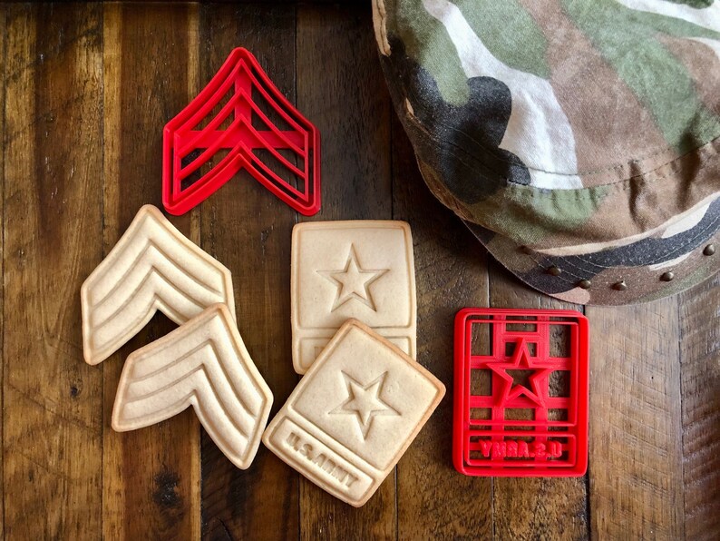 US Military Enlisted Rank Insignia Cookie Cutters. | Etsy