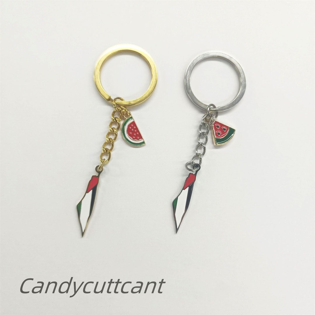 Palestine Keychain, Palestine Maps Keychains, Palestine Watermelon Key ...