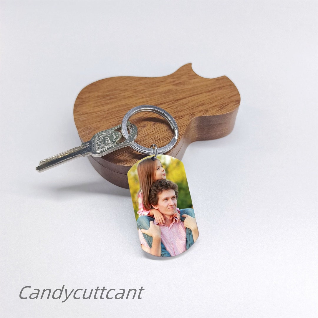 Personalized Photo Keychain, Custom Photo Text Keychain, Doubled Sided ...
