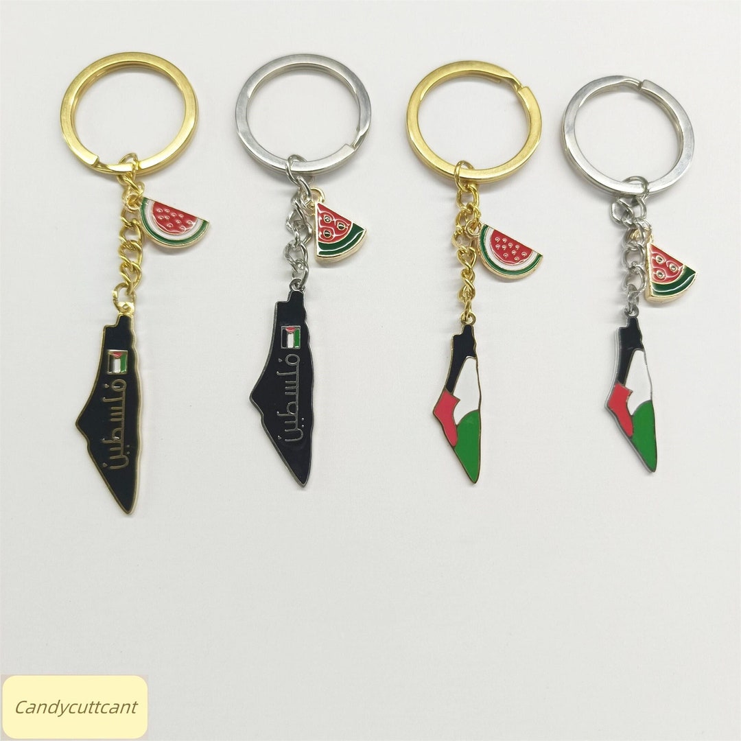 Palestine Keychain, Palestine Watermelon Keychains, Palestine Maps ...
