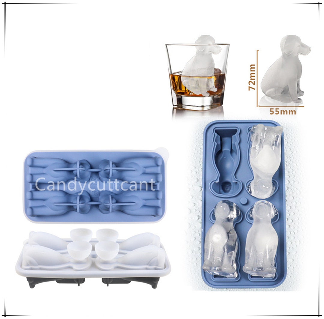 Labrador Dog Ice Grid Mold,4-hole Dog Shapes Ice Cube Tray,animal Ice ...