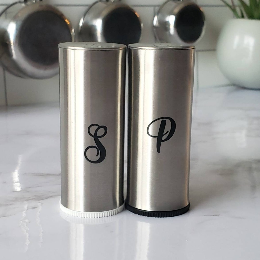 Salt & Pepper Shakers, Stainless Steel, Easy Refill, Kitchen Spices ...
