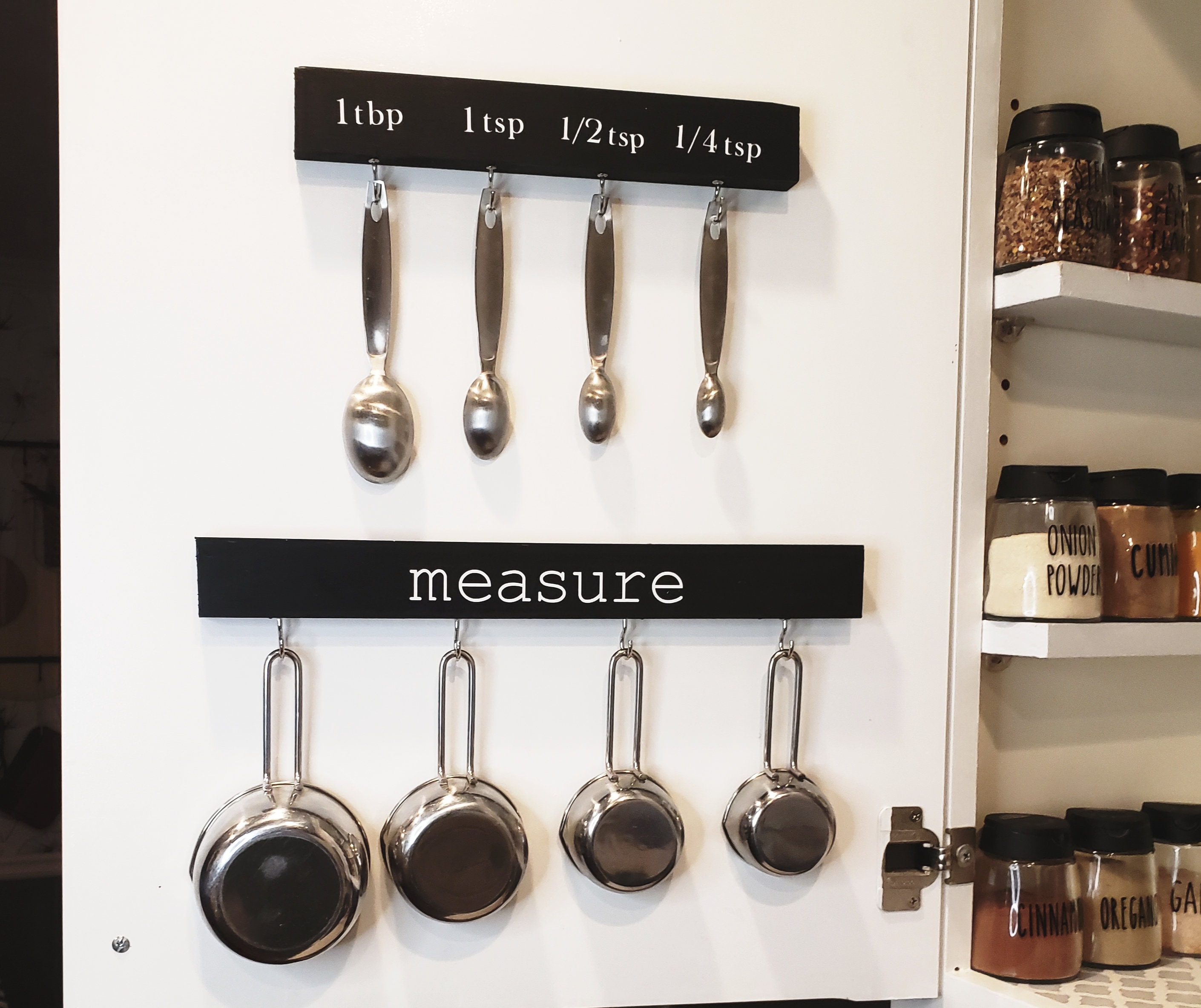 Measuring Cup and Spoon Holder, Organizer, Kitchen Storage, Cup Hanger ...