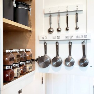 Measuring Cup & Spoon Holder Set, Organizer, Kitchen Storage, Farmhouse ...
