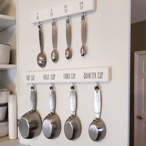 Measuring Cup & Spoon Holder for Your Kitchen, Wood Wall Decor ...