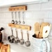 Kitchen Organizer, Measuring Cup and Spoon Holder, Wood Kitchen Storage ...