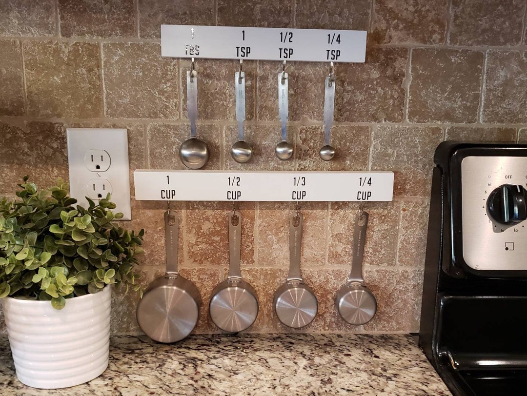 Measuring Cup and Spoon Holder Set, Organizer, Hanger, Kitchen Storage ...