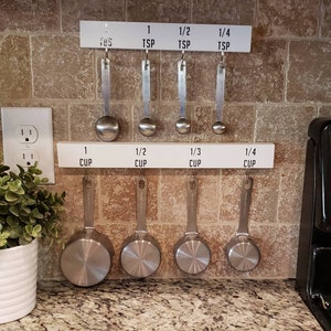 Measuring Cup and Spoon Holder Set, Organizer, Hanger, Kitchen Storage ...