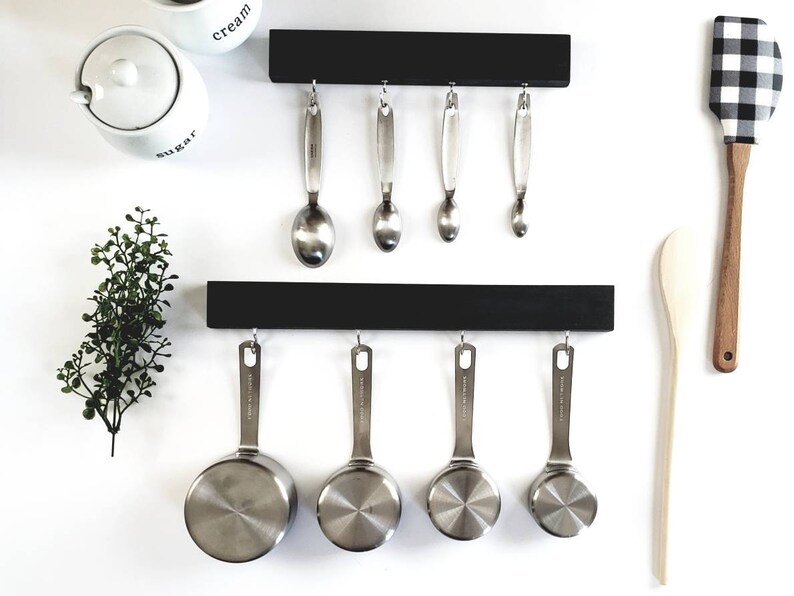 Gray Measuring Cup & Spoon Holder Set Organizer Kitchen | Etsy