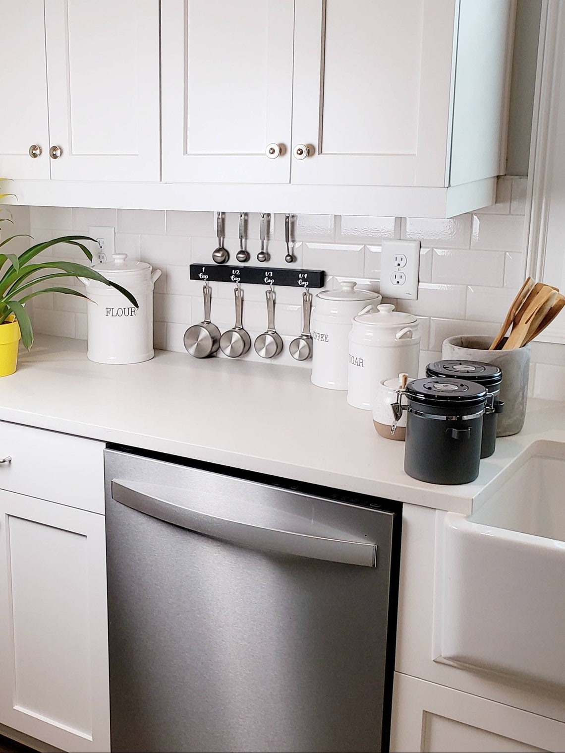 Measuring Cup and Spoon Holder Organizer Set Stained | Etsy