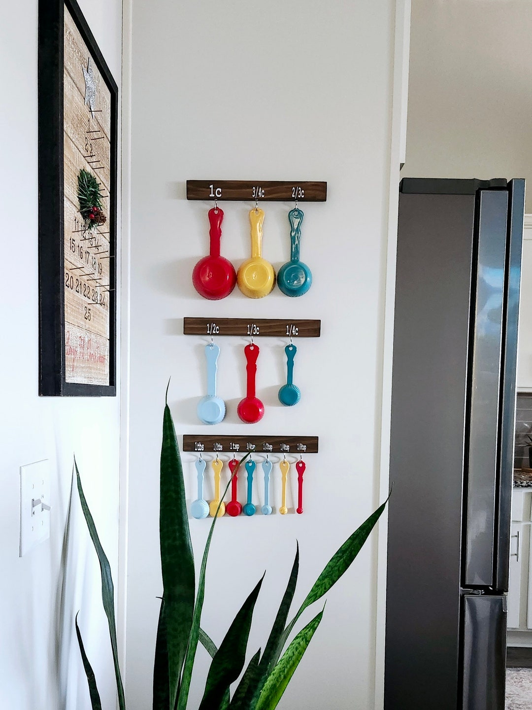 Kitchen Wall Decor Organizer ,measuring Cups & Spoons Holder, Unique ...