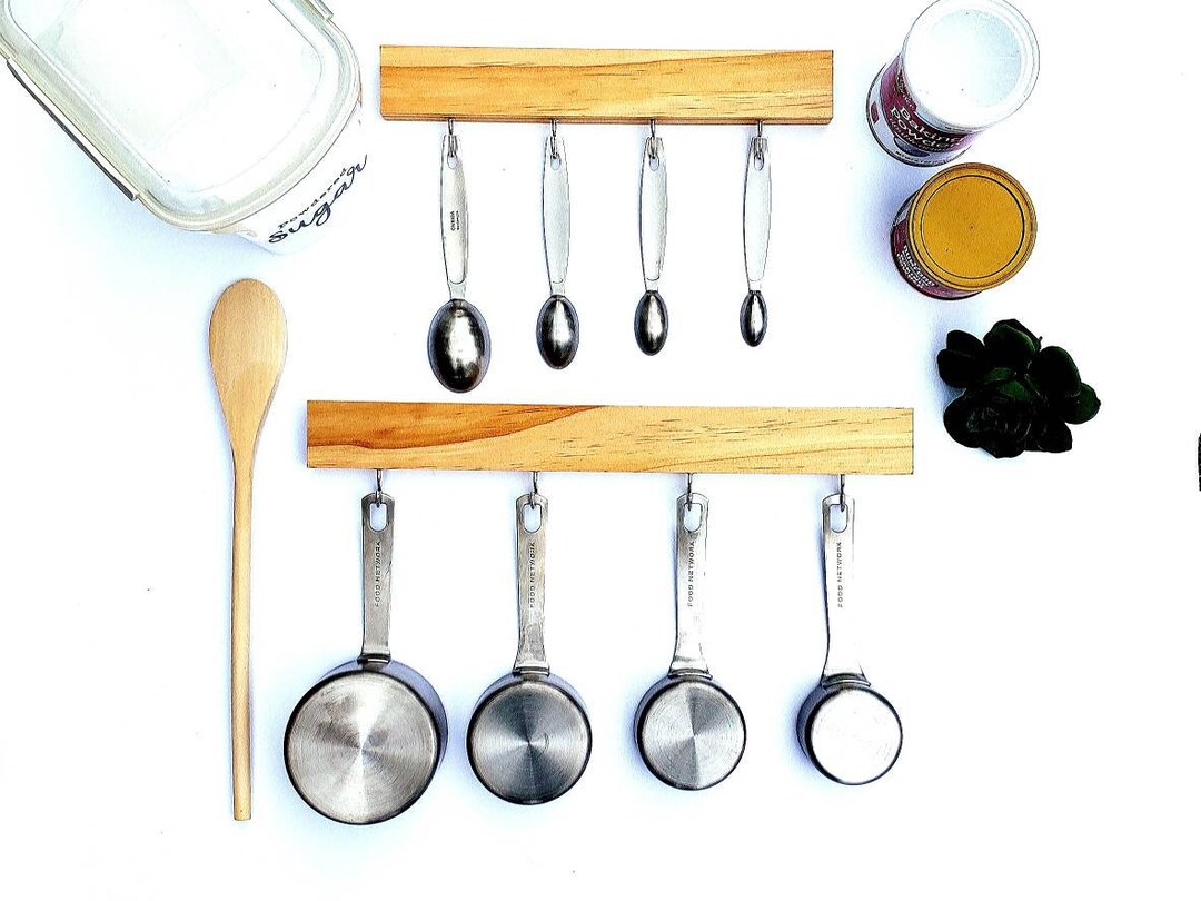 Measuring Cup and Spoon Holder Set, Spoon Hanger, Kitchen Storage ...