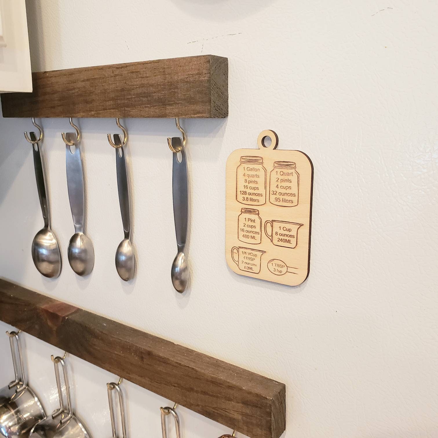 Kitchen Conversion Measuring Chart Wood Laser Chart | Etsy