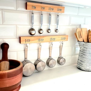 Measuring Cup and Spoon Holder, Organizer, Cup Hanger, Kitchen Storage ...