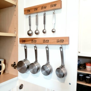 Measuring Cup and Spoon Holder, Organizer, Cup Hanger, Kitchen Storage ...